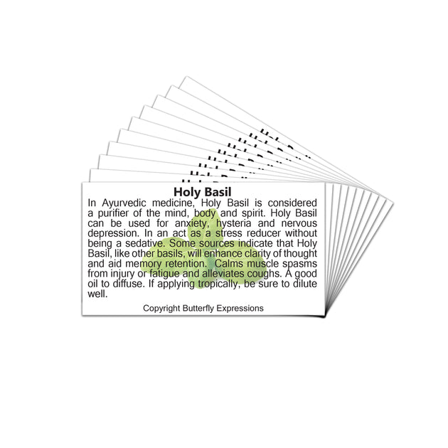 Holy Basil Essential Oil Product Cards Wholesale – Butterfly Express ...