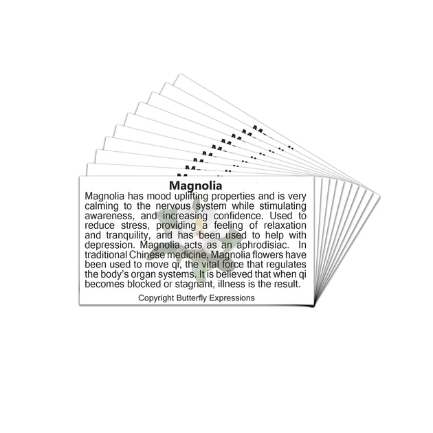 Magnolia Essential Oil Product Cards – Butterfly Express Quality ...